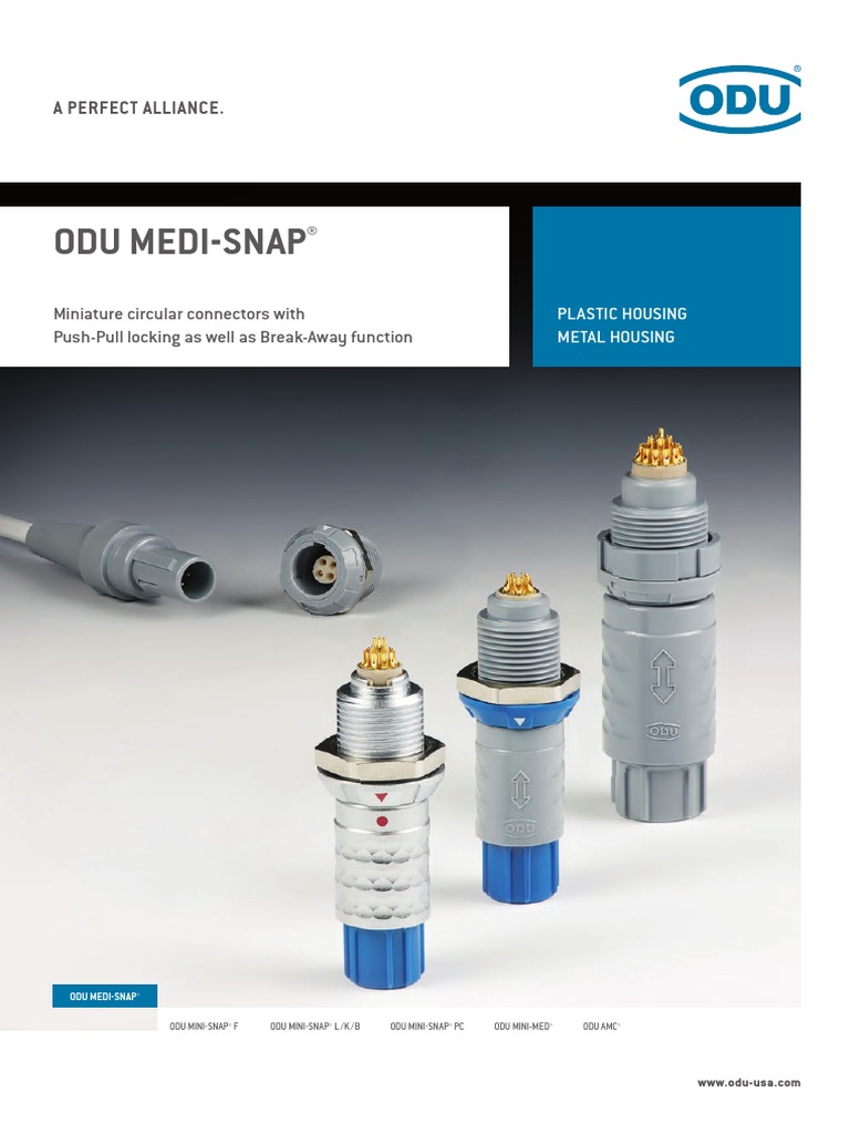 ODU MEDI-SNAP Push-Pull Circular Connectors Metal Plastic PDF | PDF | Electrical Connector | Ac ...