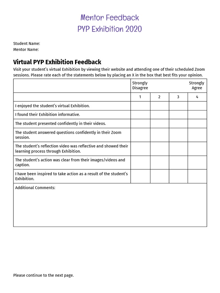 Mentor Feedback For Student | PDF | Mentorship | Applied Psychology