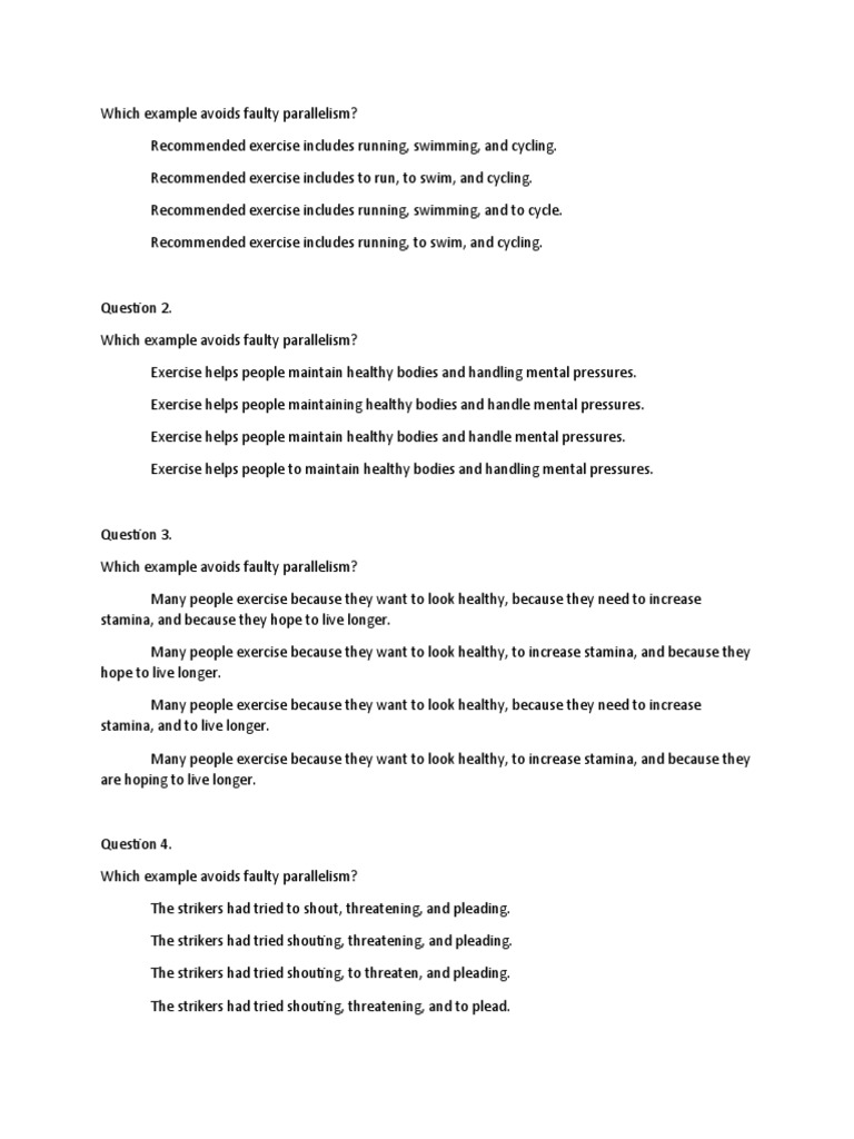 PARALLELISM Quiz | PDF | Batman
