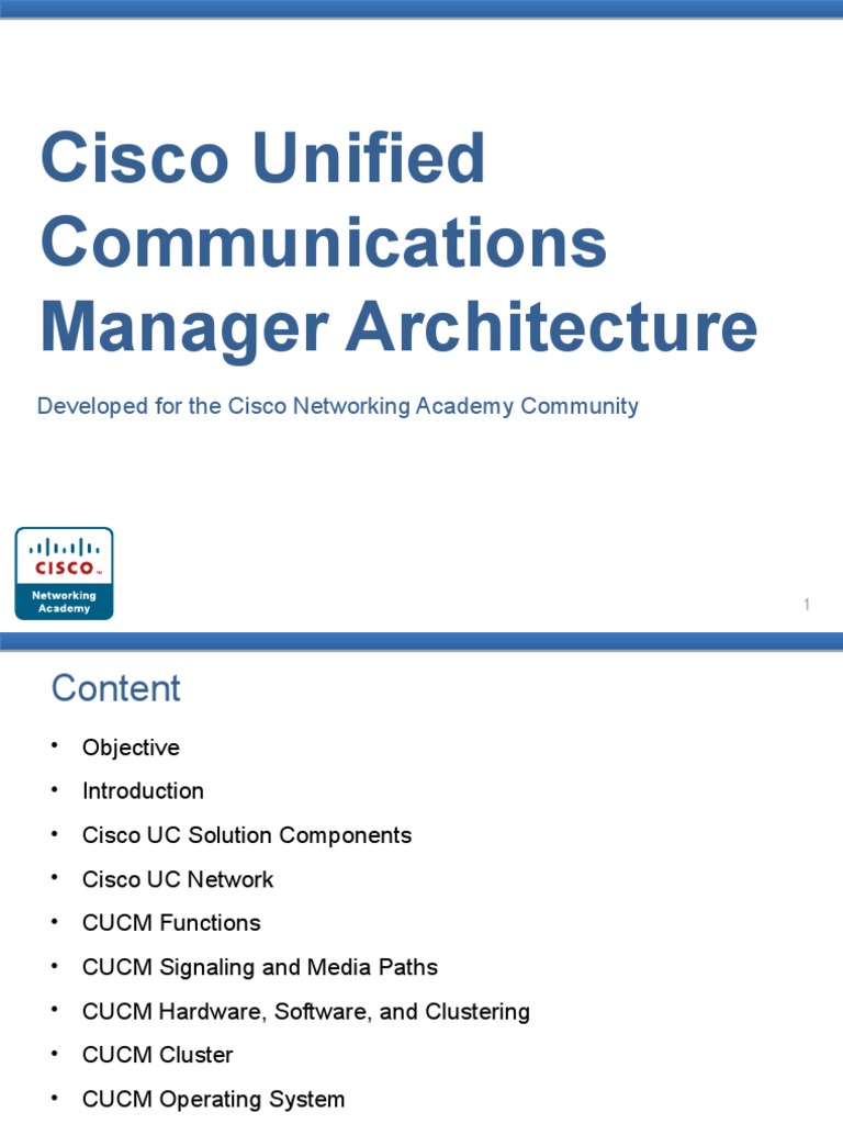 12 Cisco Unified Communications Manager Architecture | PDF | Cisco ...