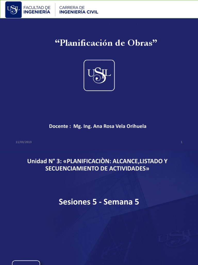 Planificaciòn - Obra - S5 Sem 5 | PDF | Business | Science