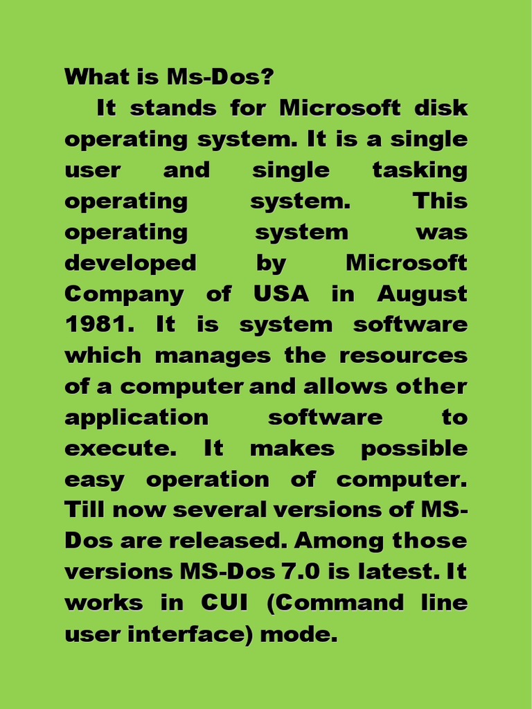 Ms-Dos o Level 27-4-2020 PDF | PDF | Dos | Booting