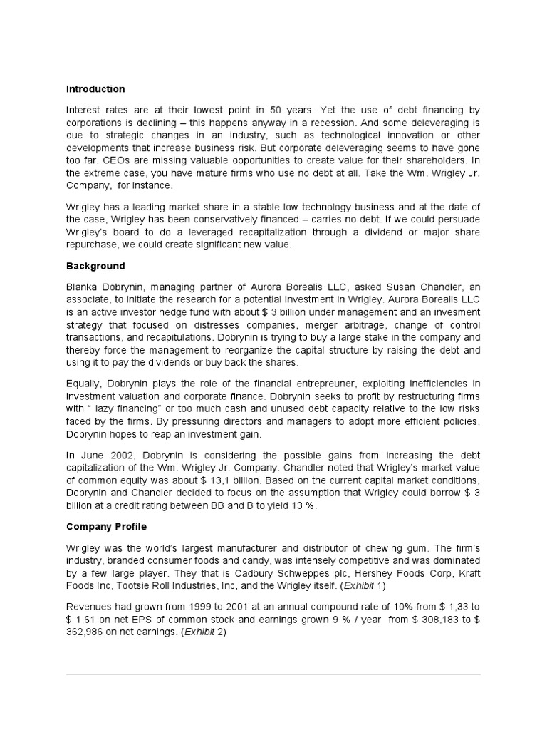 CASE6 | PDF | Share Repurchase | Cost Of Capital