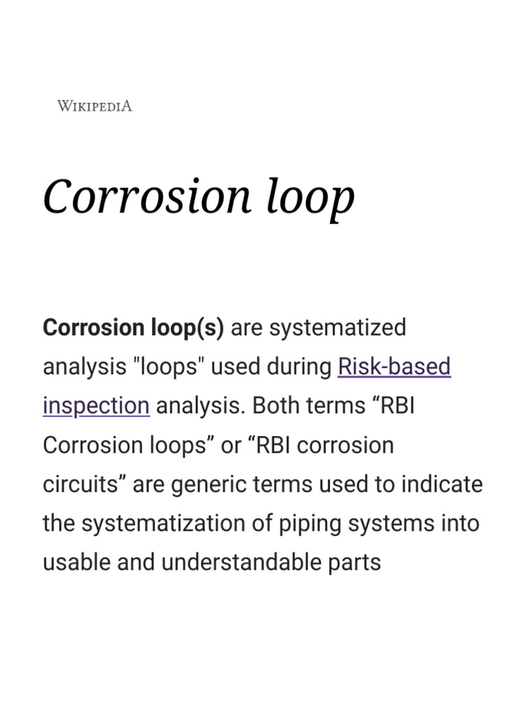 Corrosion Loop - Wikipedia PDF | PDF | Applied And Interdisciplinary ...