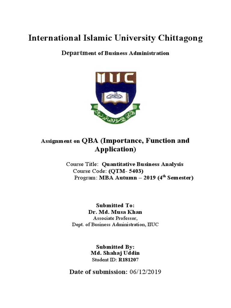 Final IIUC Assignment Cover Page Format | PDF