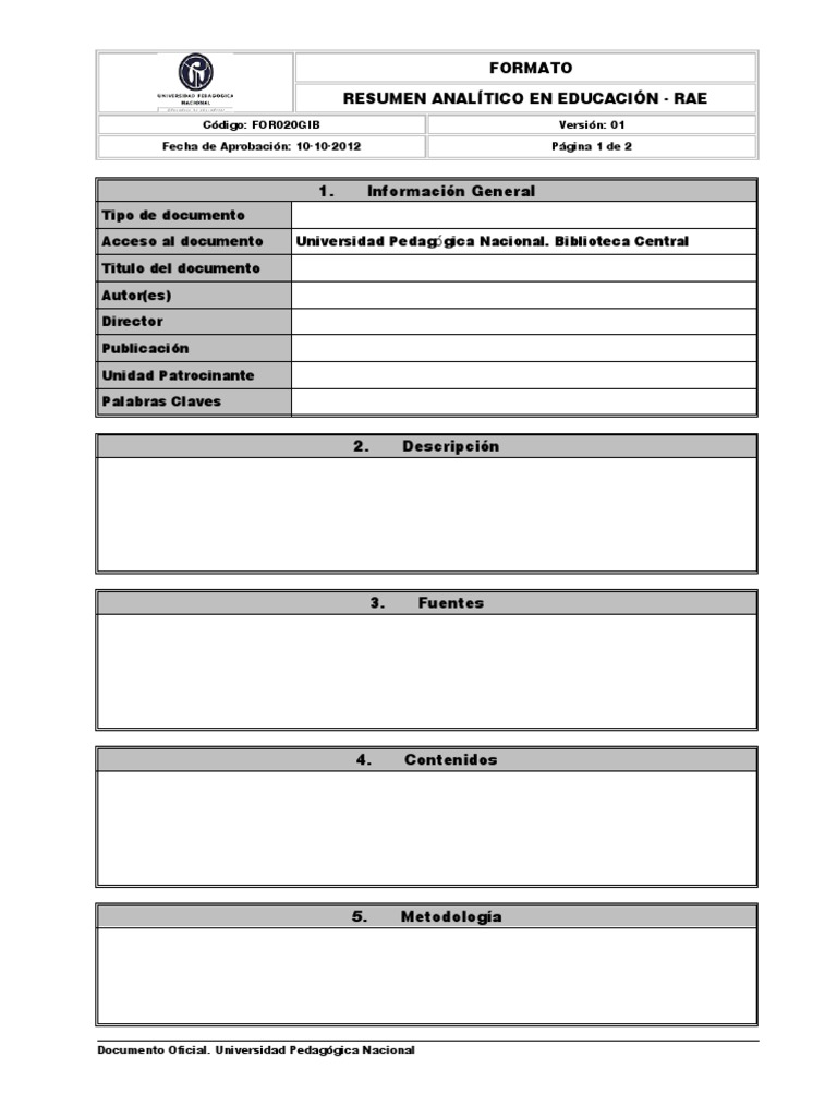 Formato RAE UPN | PDF