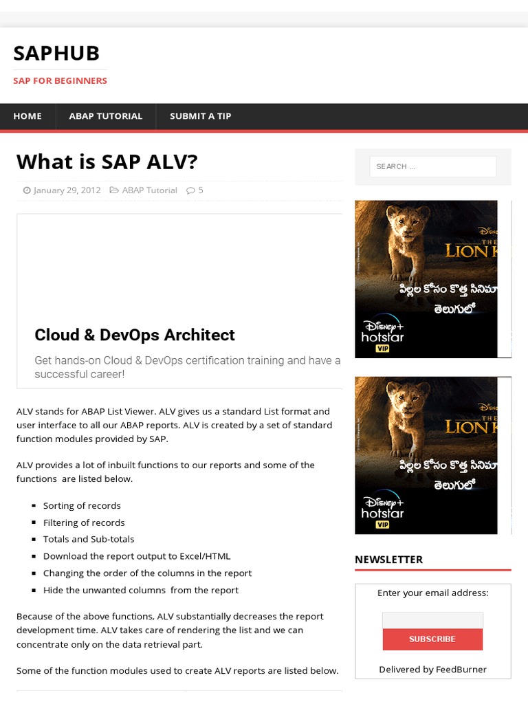 What Is SAP ALV - SAPHub | PDF | Software | Information Technology