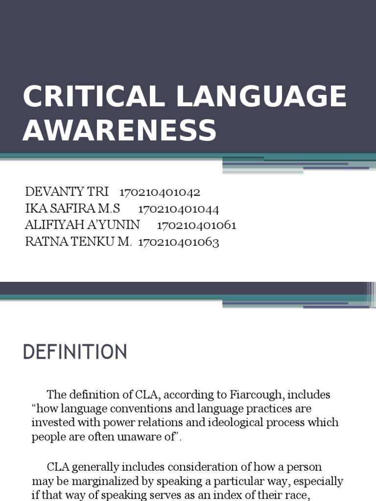 SOSLING - Critical Language Awareness | PDF | English Language | Semiotics