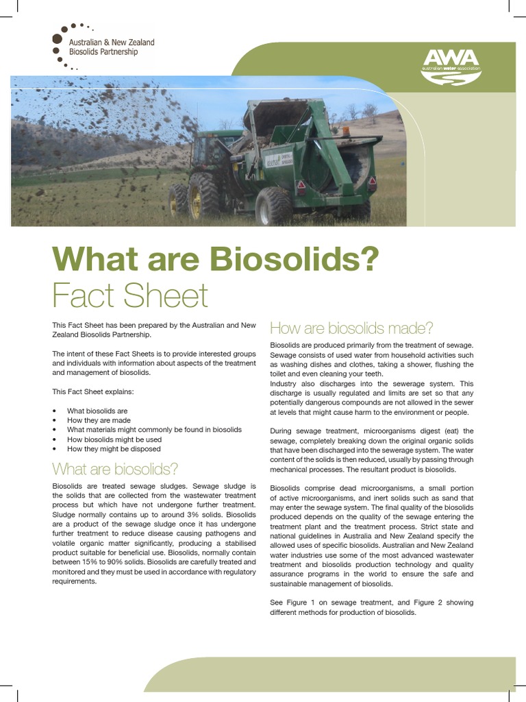 What Are Biosolids - Factsheet | PDF | Wastewater | Sewage Treatment