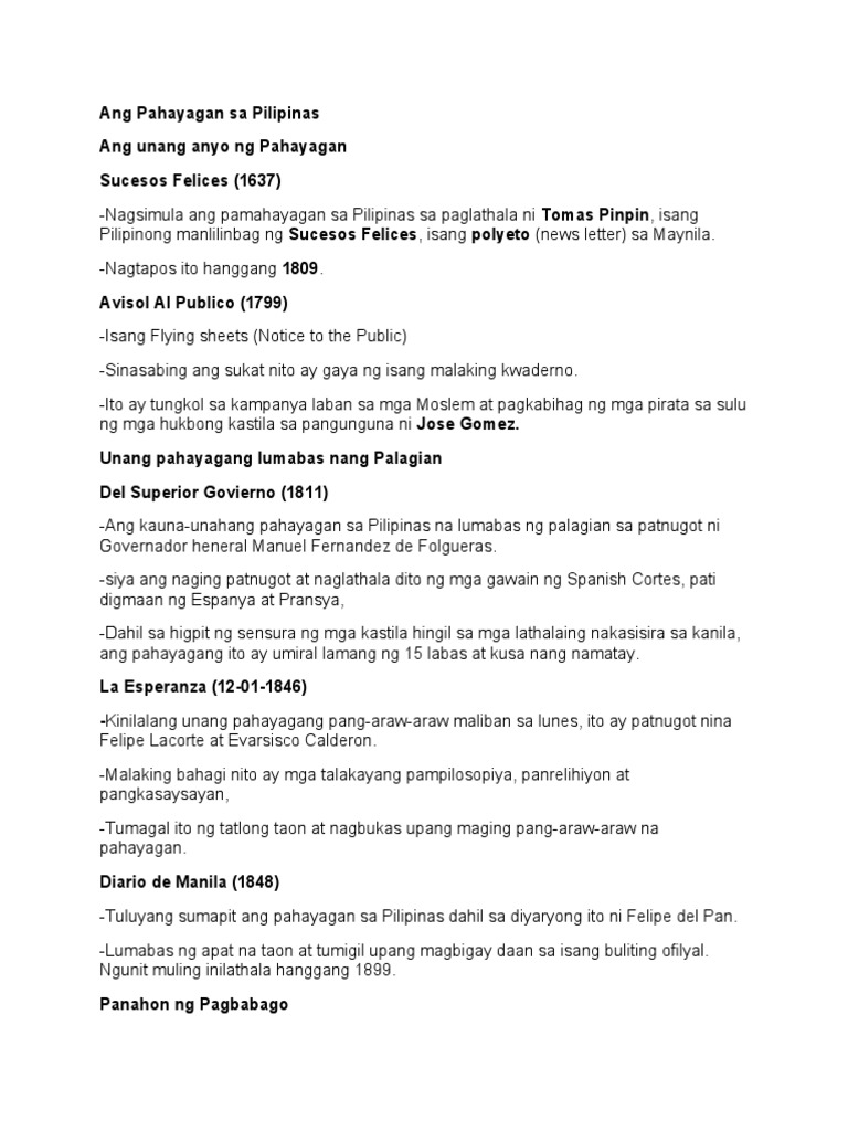 Ang Pahayagan Sa Pilipinas | PDF