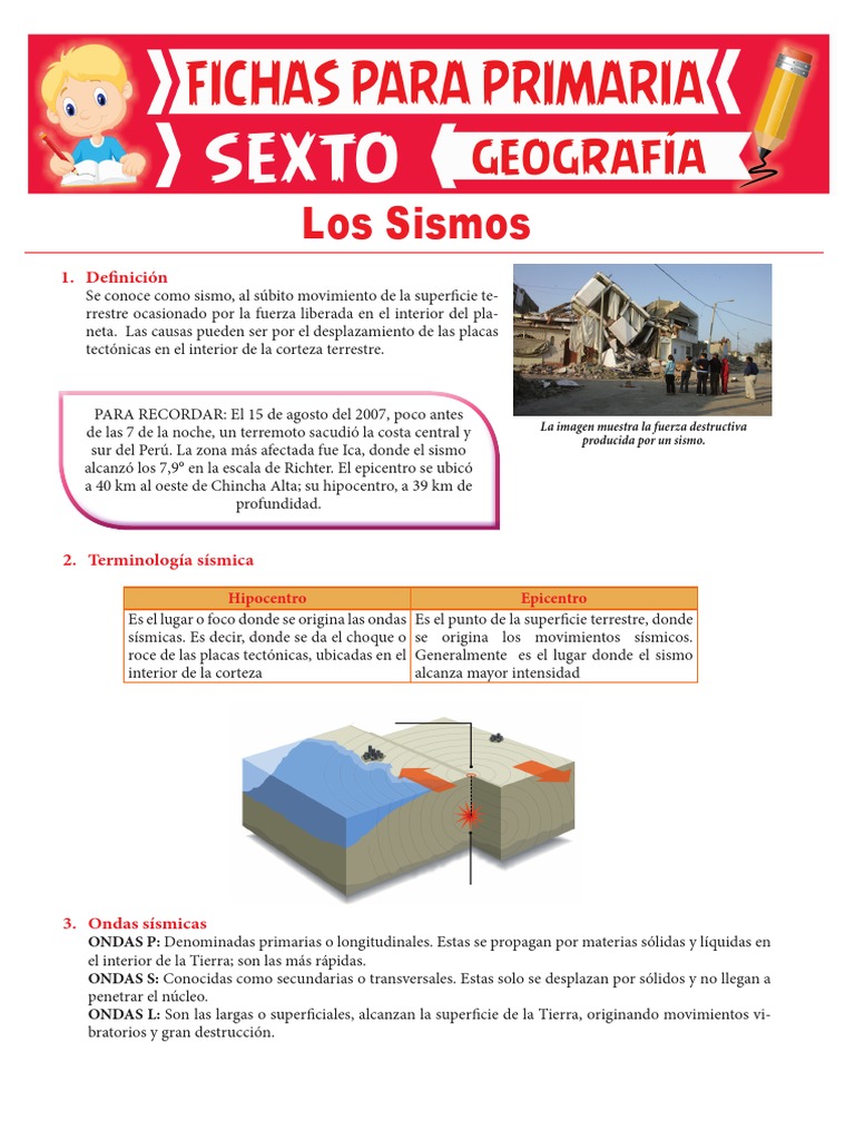 Los Sismos para Sexto Grado de Primaria | PDF | Temblores | Geofísica