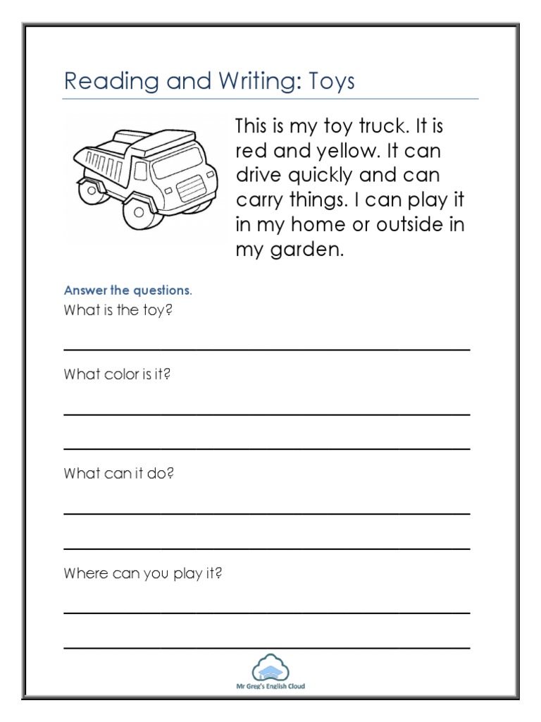 Reading and Writing About Toys | PDF | Toys | Leisure