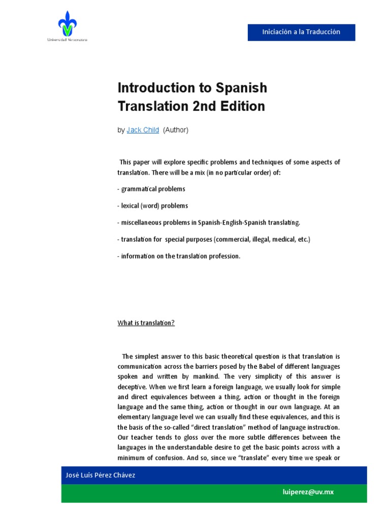 Spanish-English Translation Guide | PDF | Translations | Preposition ...