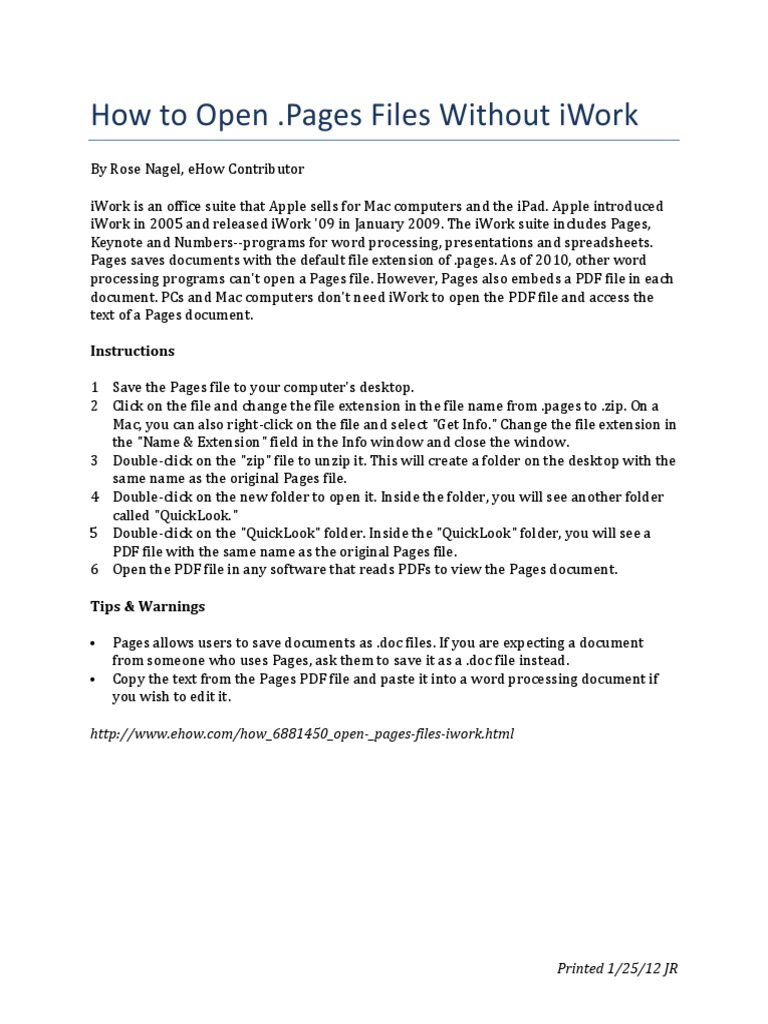 Open .Pages Files Without iWork Guide | PDF | Career & Growth