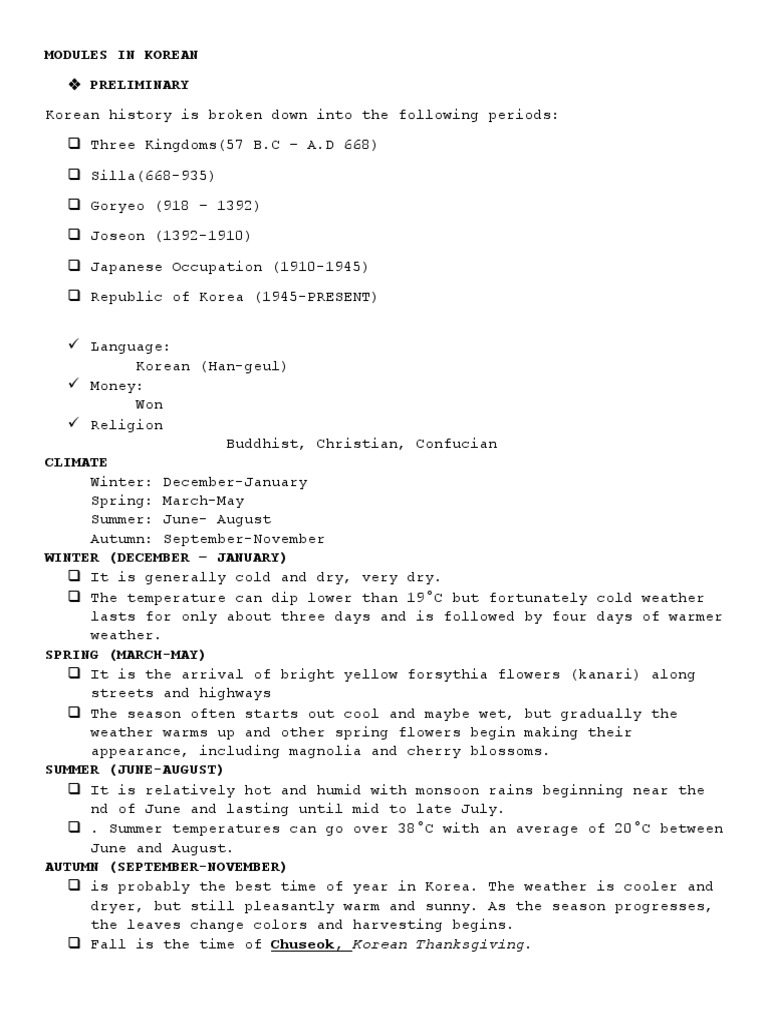 Modules in Korean | PDF | Korea | Unrest