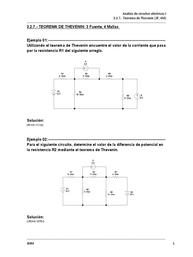 3.2.7. - Teorema Thevenin 3 Fuente 4 Mallas | PDF | Análisis de red (circuitos eléctricos ...