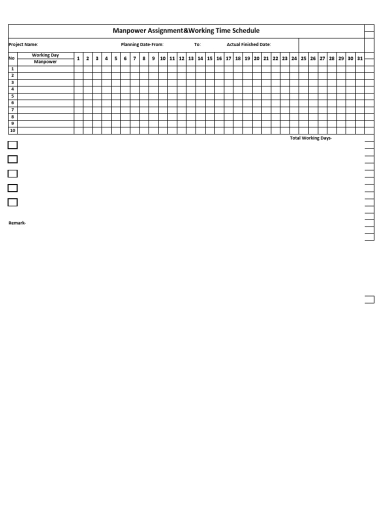 Online Manpower Timesheet Schedule | PDF