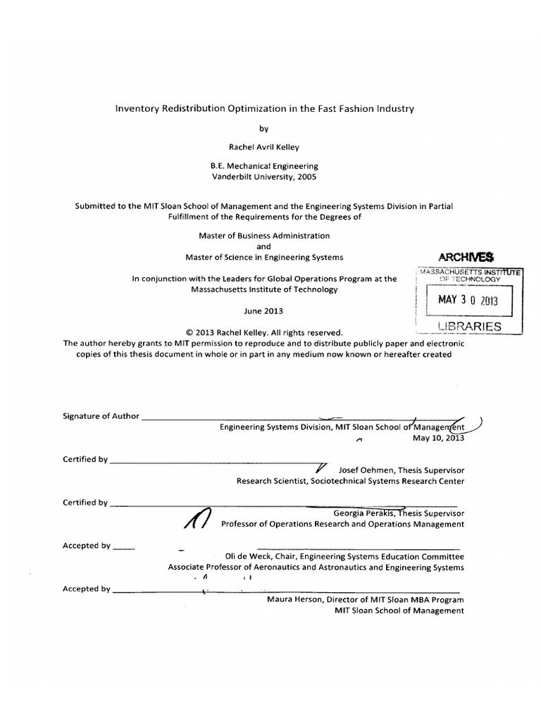 Inventory Redistribution Optimization in The Fast Fashion Industry ...
