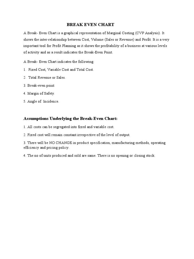 Break Even Chart | PDF