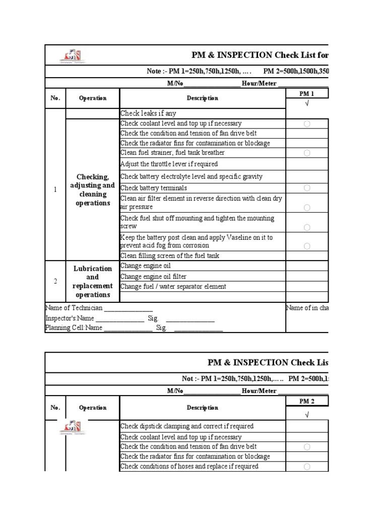 Check List New 1 | PDF | Brake | Transmission (Mechanics)
