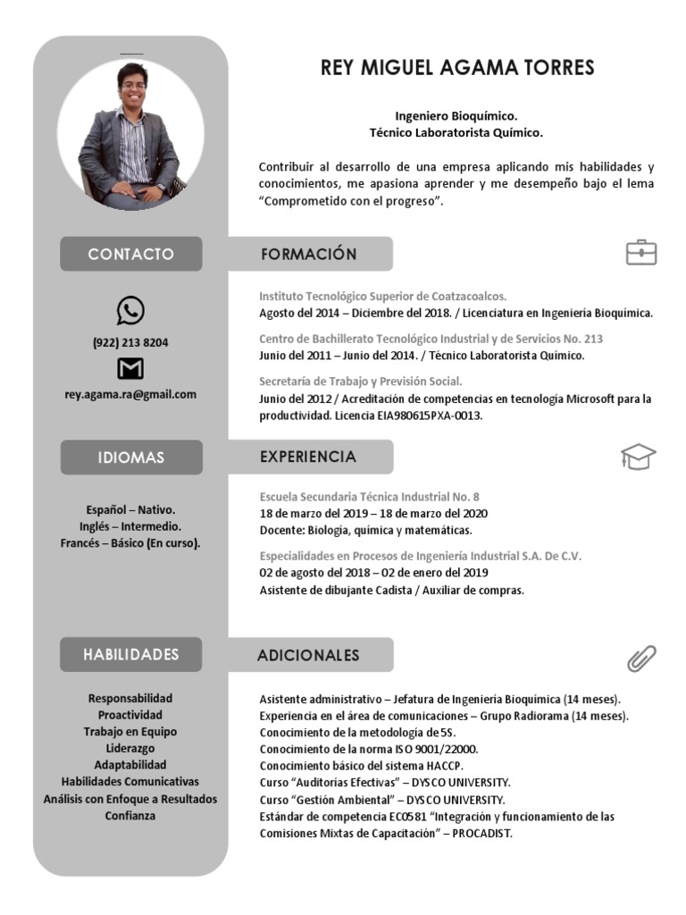 CV - Rey Miguel at PDF | PDF | Ingeniería biológica | Ingeniería