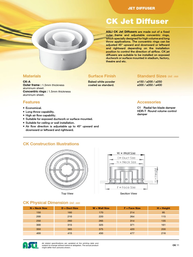 Jet Diffuser PDF | PDF | Duct (Flow) | Mechanical Engineering
