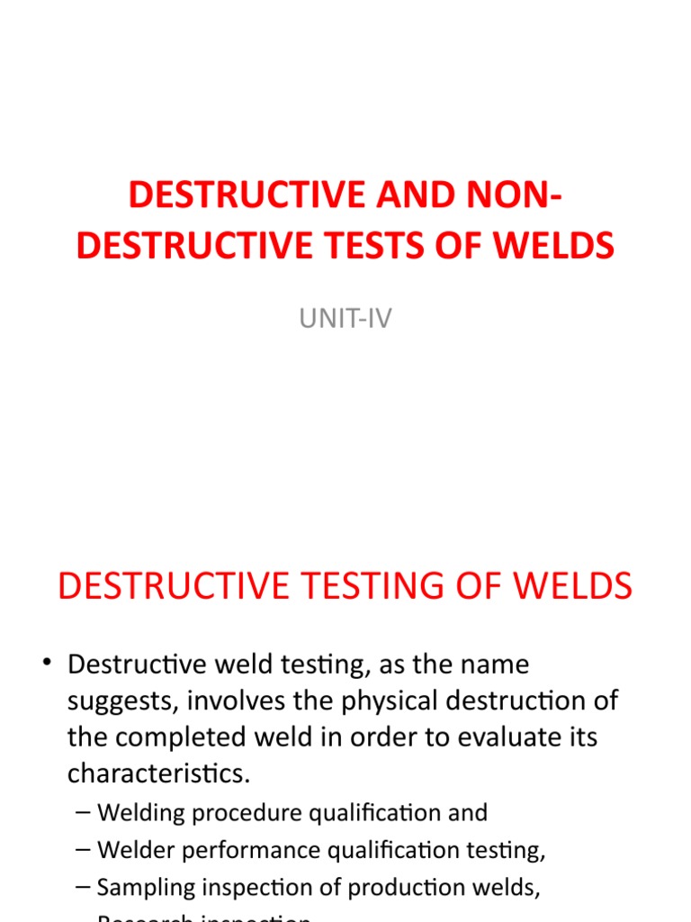 10 - Destructive and Non-Destructive Tests Os Welds | PDF ...