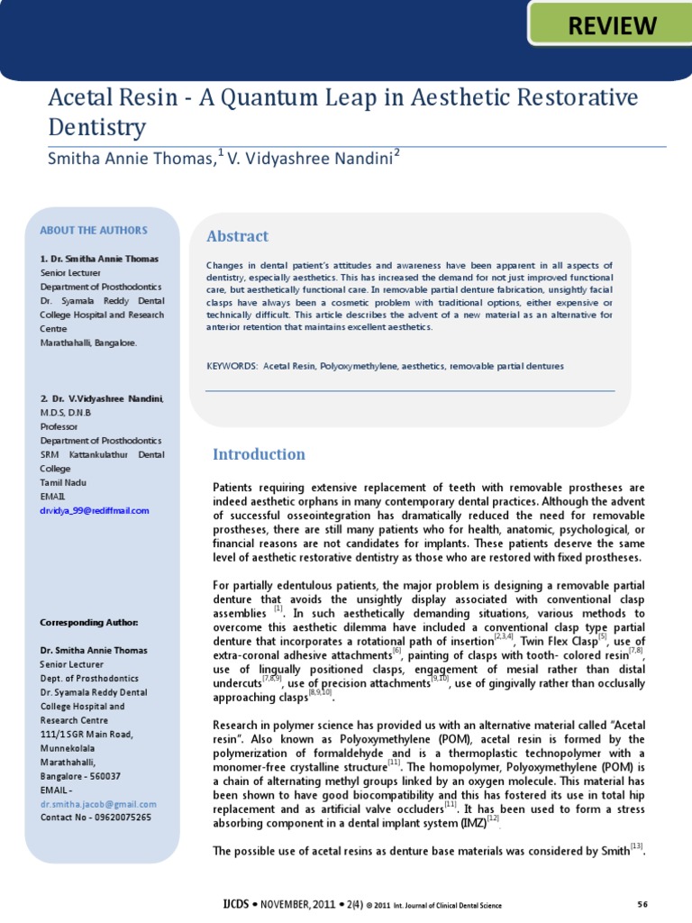 Acetel Resin | PDF | Dentures | Dentistry