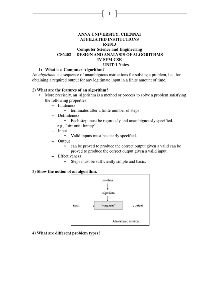 CS8451 DAA Unit I Notes | PDF | Time Complexity | Logarithm