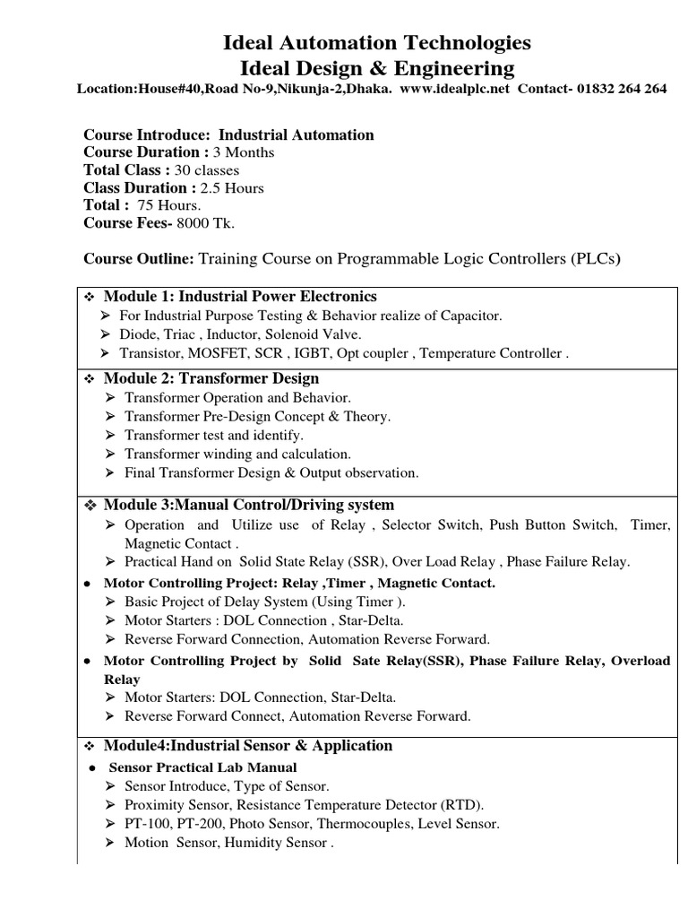 Ideal Automation Technologies Ideal Design & Engineering: Training ...