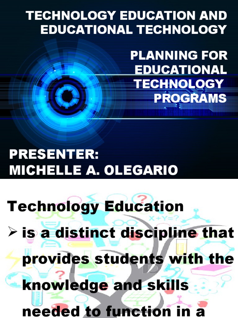 Technology Education and Educational Technology Planning For ...