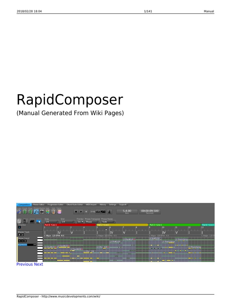 RapidComposer User Manual Guide | PDF | Chord (Music) | Computer File