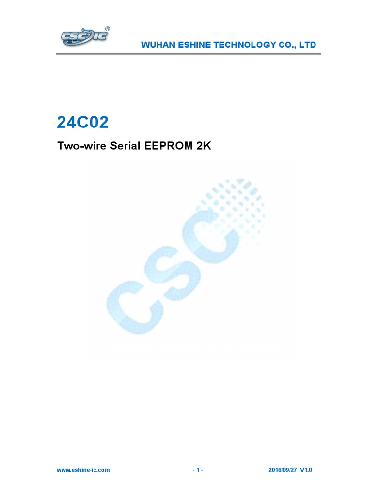 Two-Wire Serial EEPROM 2K: Wuhan Eshine Technology Co., LTD | PDF ...
