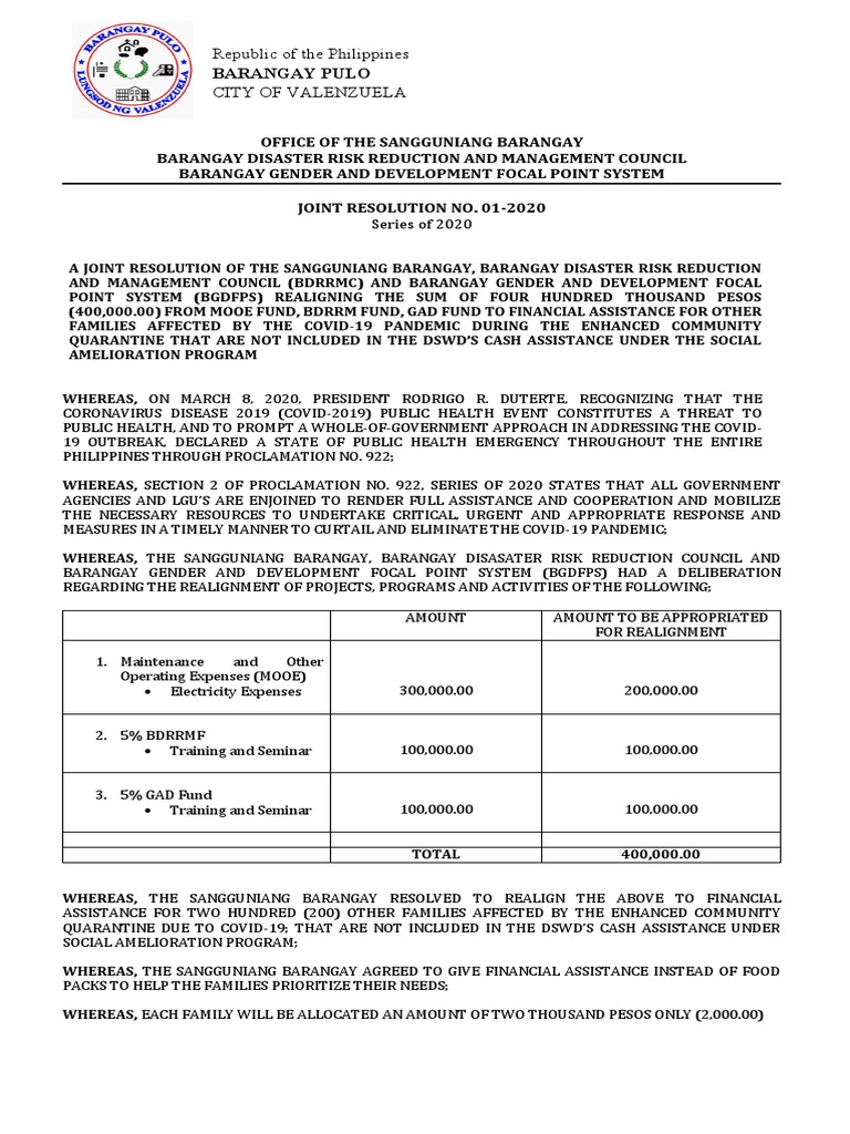 Realignment To Financial Assistance | PDF | Gender And Development ...