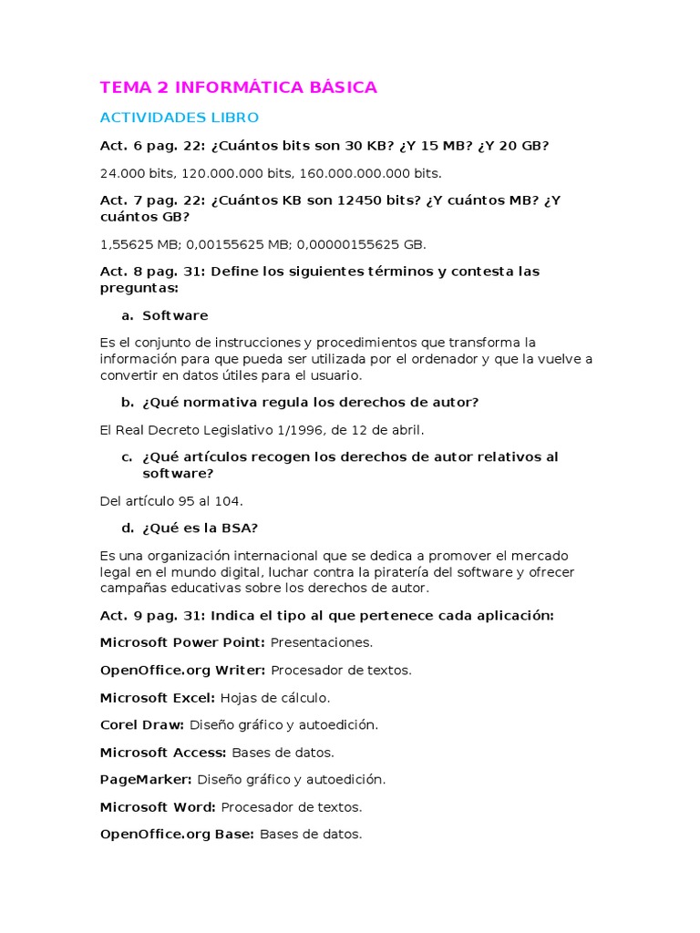 Tema 2 Informática Básica | PDF | Hardware de la computadora | Memoria USB