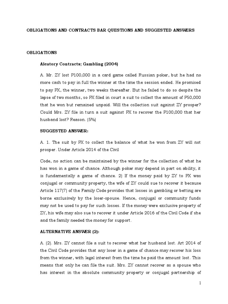 Bar Questions and Suggested Answers | PDF | Foreclosure | Guarantee