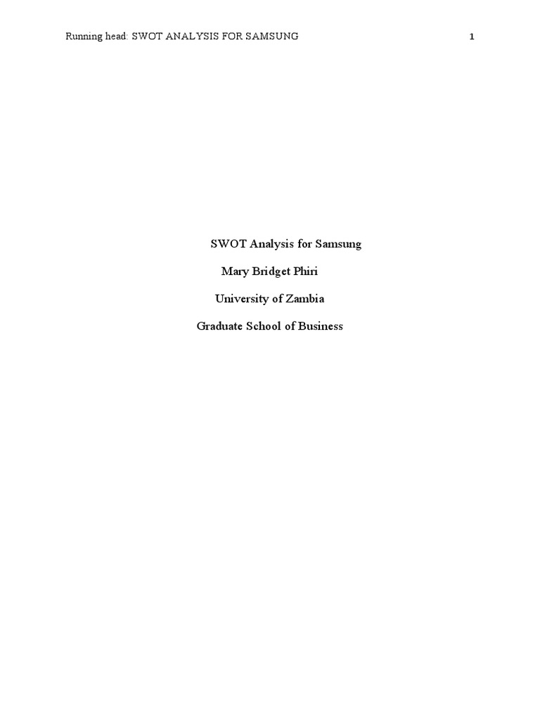 Module 6 Assignment Final | PDF | Samsung Electronics | Swot Analysis