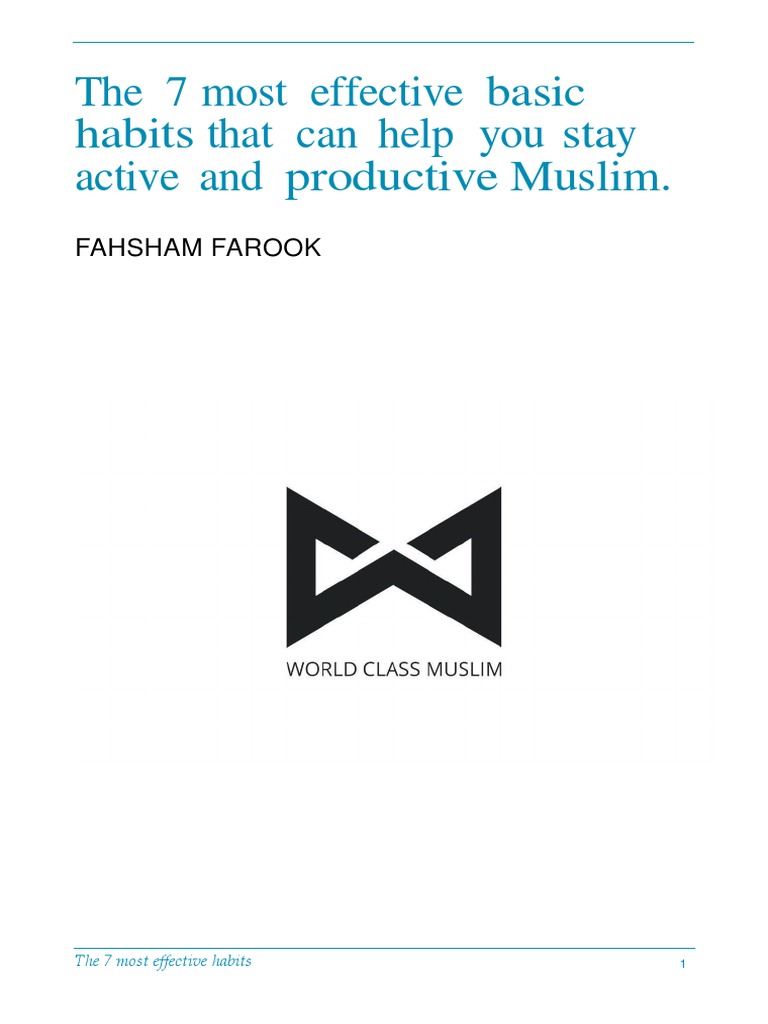 7-Habits of A Productive Muslim | PDF | Optimism | Sleep