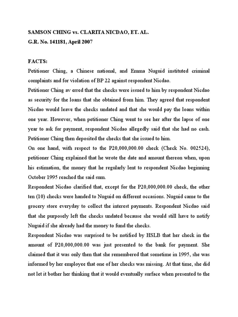 2 NEGO Digest and Analysis | PDF | Cheque | Payments