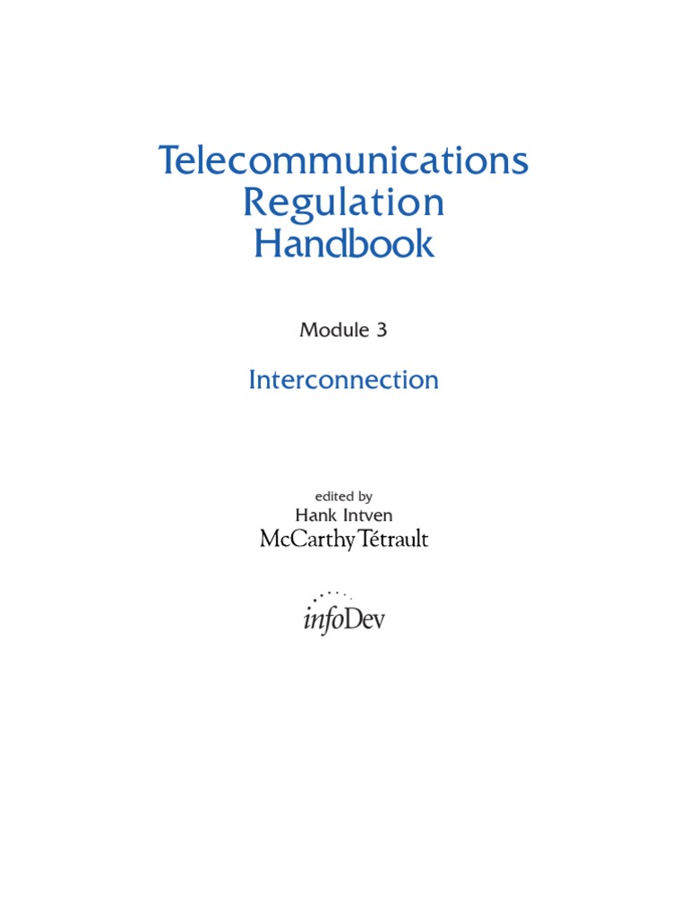 Telecommunications Regulation Handbook: Interconnection | PDF ...
