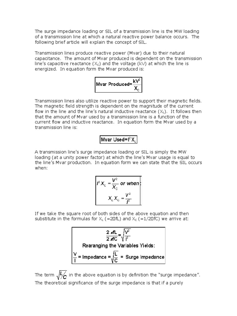 SIL | PDF | Electrical Impedance | Electric Power Transmission