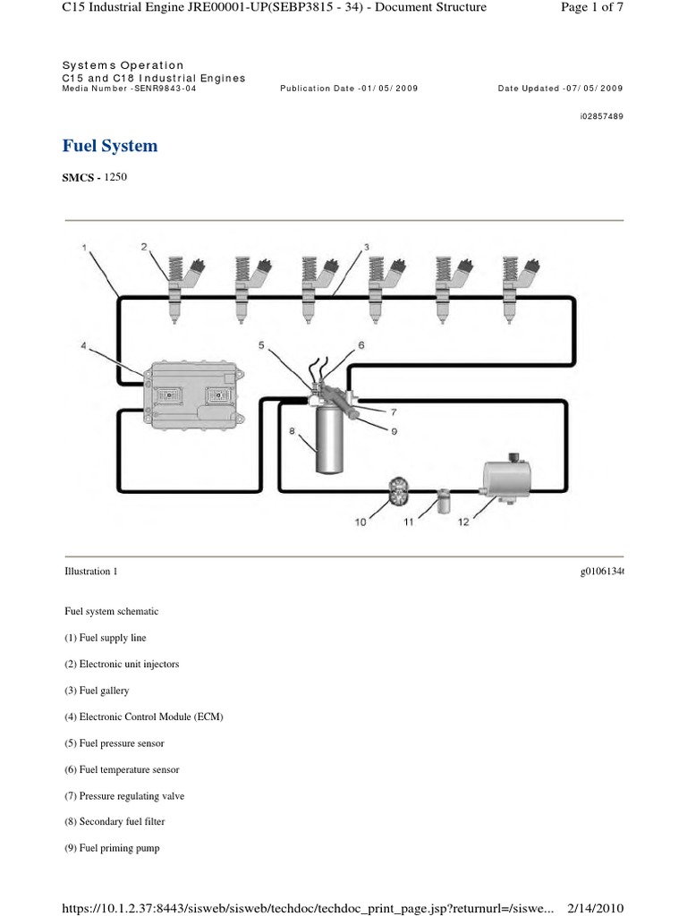 C15 Fuel System Overview and Diagram | PDF | Fuel Injection | Pump