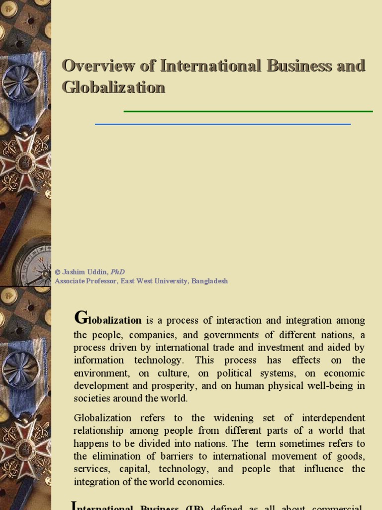 CH 1, Overview of International Business and Globalization | PDF ...