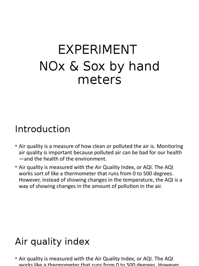 Measuring NOx and SOx Pollution Levels | PDF | N Ox | Nitrogen Dioxide