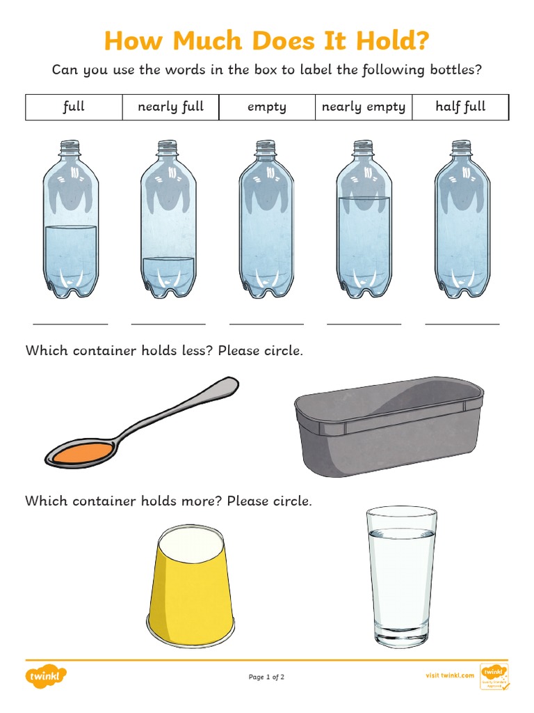 Capacity Comparison Worksheet | PDF