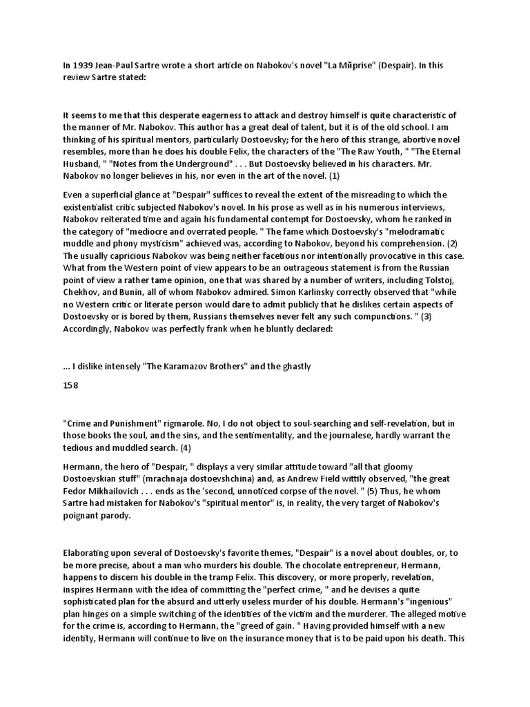 Despair | PDF | Vladimir Nabokov | Crime Thriller