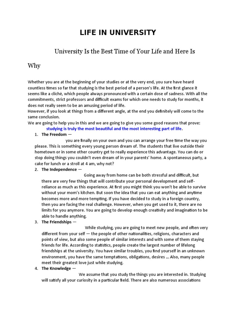 Life in University: University Is The Best Time of Your Life and Here ...