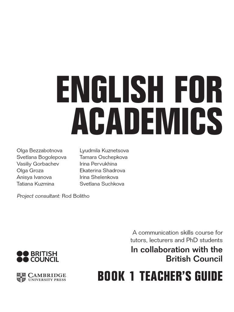 English For Academics: Book 1 Teacher'S Guide | PDF | Educational ...