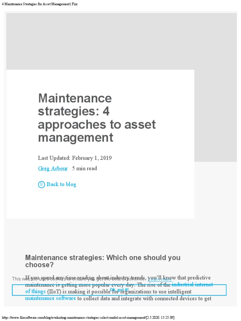 4 Maintenance Strategies For Asset Management Fiix | PDF | Computing ...