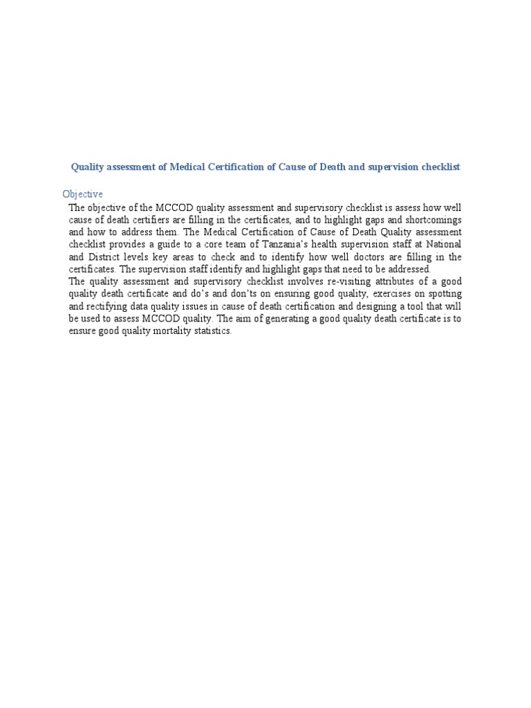 Quality Assessment Checklist | PDF | Surgery | Clinical Medicine